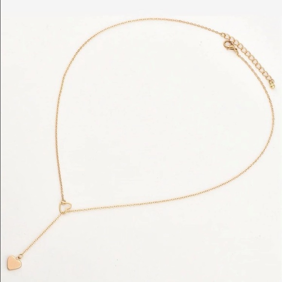 Jewelry | Gold Heart Dangle Necklace | Poshmark